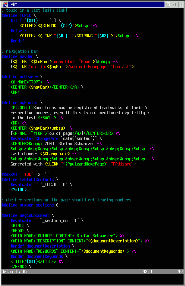HTML Preprocessor. PPWIZARD includes external files, templates